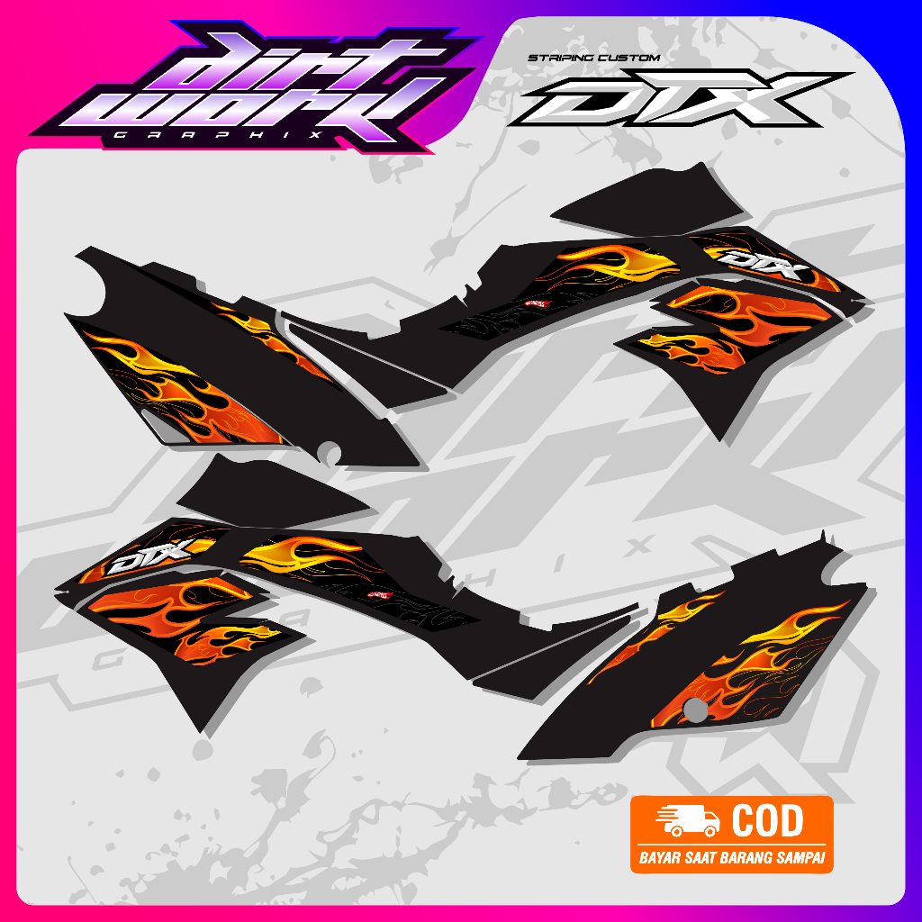 Jual STICKER STRIPING KLX D-TRACKER MOTIF API HOLOGRAM BY DIRTWORK ...
