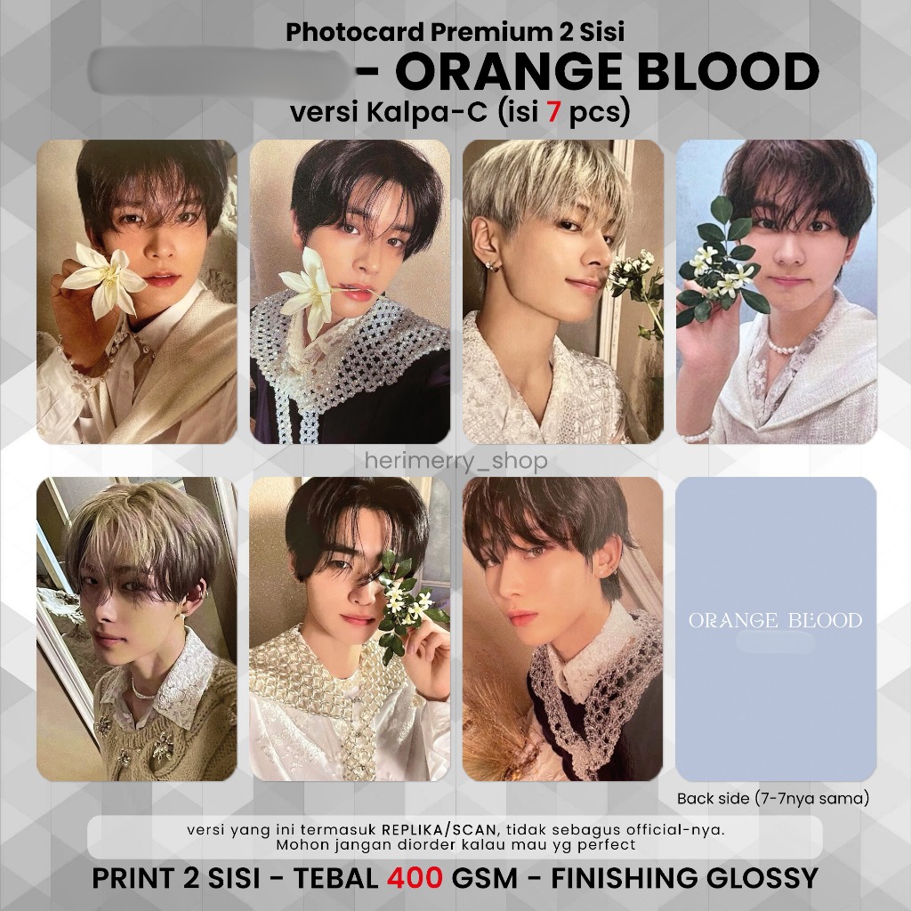 Jual (ISI 7 PCS) Photocard ENH*A ORANGE BLOOD - PC 2 SISI KPOP Premium fotocard Merch Unofficial ...