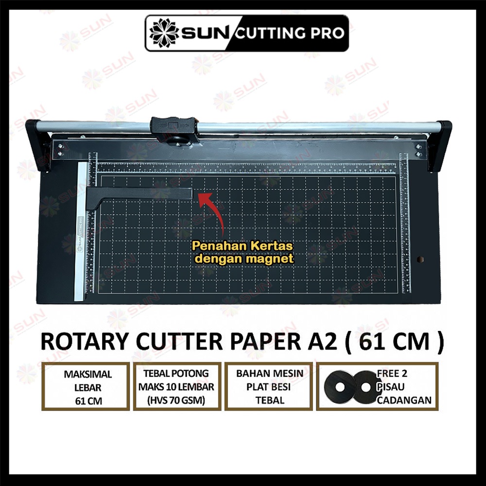 Jual Rotary Paper Cutter Trimmer Sun Cutting Pro A2 A1 Vertikal 61 Cm