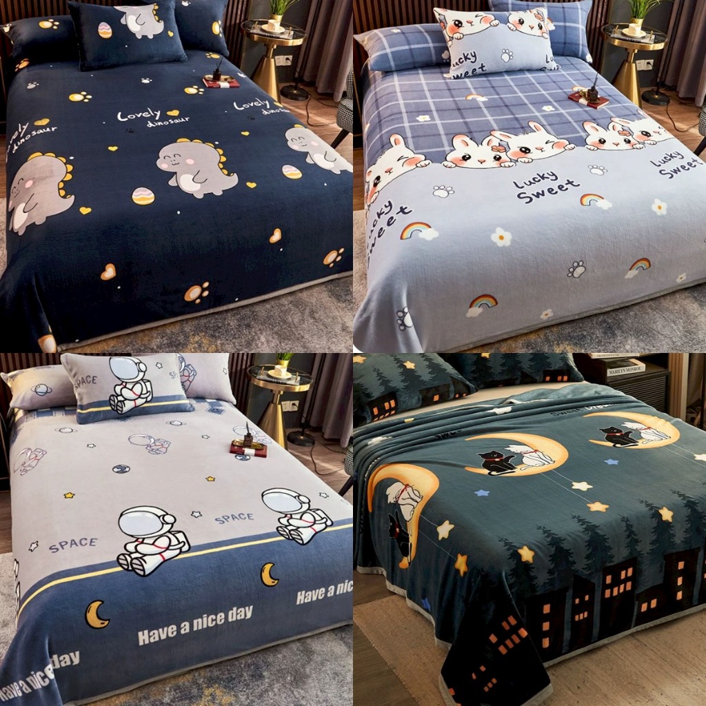 Jual Selimut Bulu Ukuran 140x200 Motif Aesthetic & Elegant Bahan Lembut ...