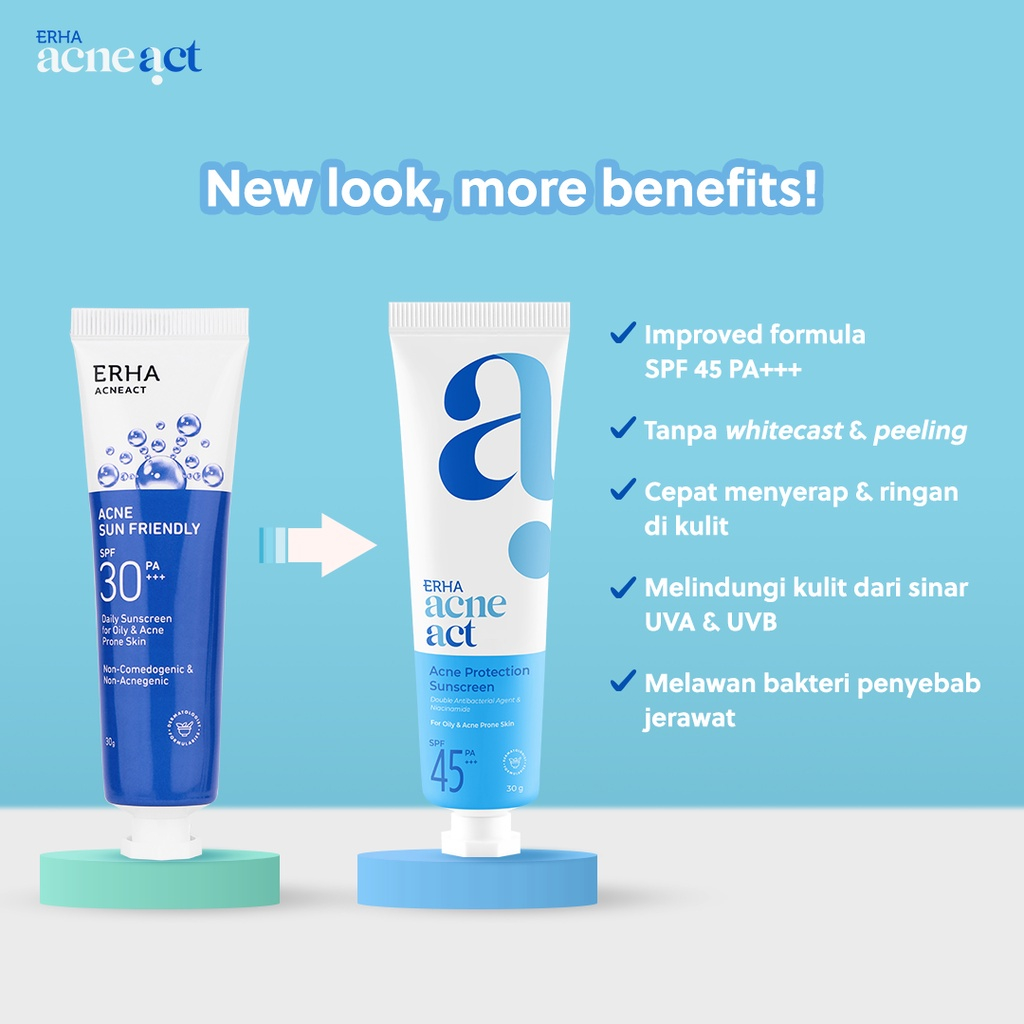 Jual Erha Acneact acne protection Sunscreen spf 45 pa +++ | Shopee ...