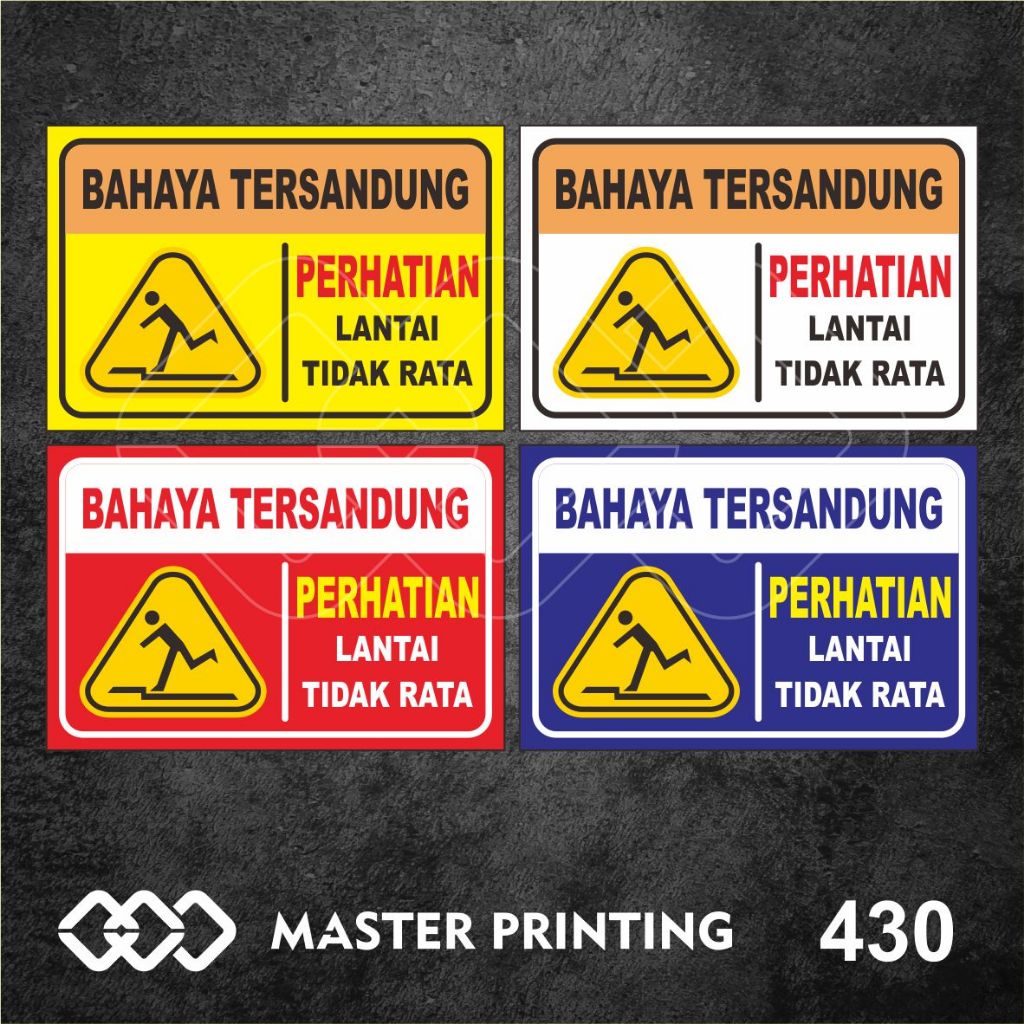 Jual 430 - Stiker Bahaya Tersandung, Sticker Vinyl, Premium, Tahan Air ...