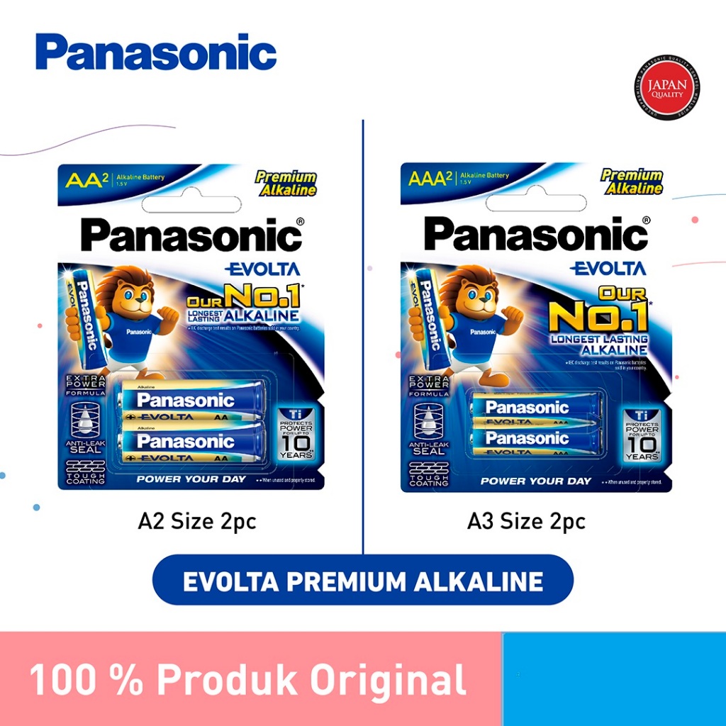 Jual Panasonic Evolta Baterai Premium Alkaline AA (A2) | AAA (A3) Battery Premium Alkaline ...