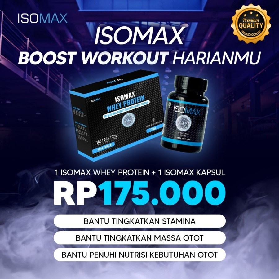 Jual Isomax Suplemen Penambah Massa Otot + Isomax Whey Protein | Shopee ...