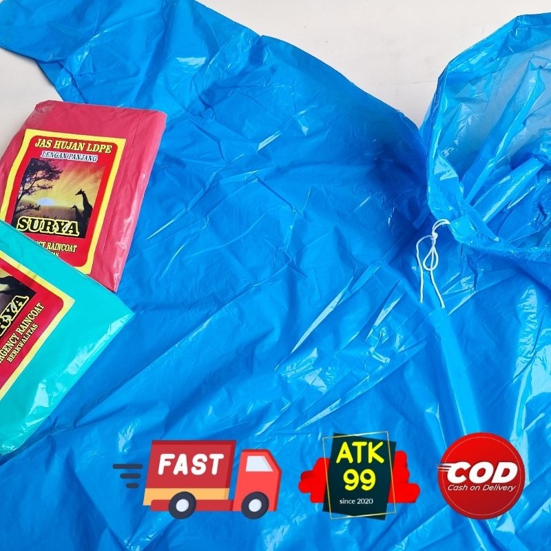 Jual SURYA Lp 12 Pcs- Jas Hujan Terusan Lengan Panjang 12 Pcs/Jas Hujan Plastik Poncho/Jas Hujan ...