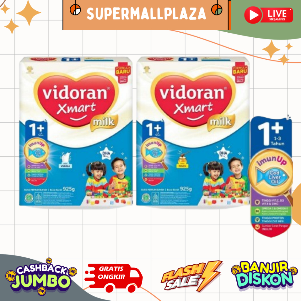 Jual Vidoran Xmart Milk 1+ 3+ 925gr | Shopee Indonesia