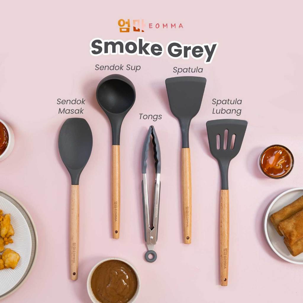 Jual EOMMA Spatula Silikon Set 5pcs | Capitan Gorengan | Centong ...