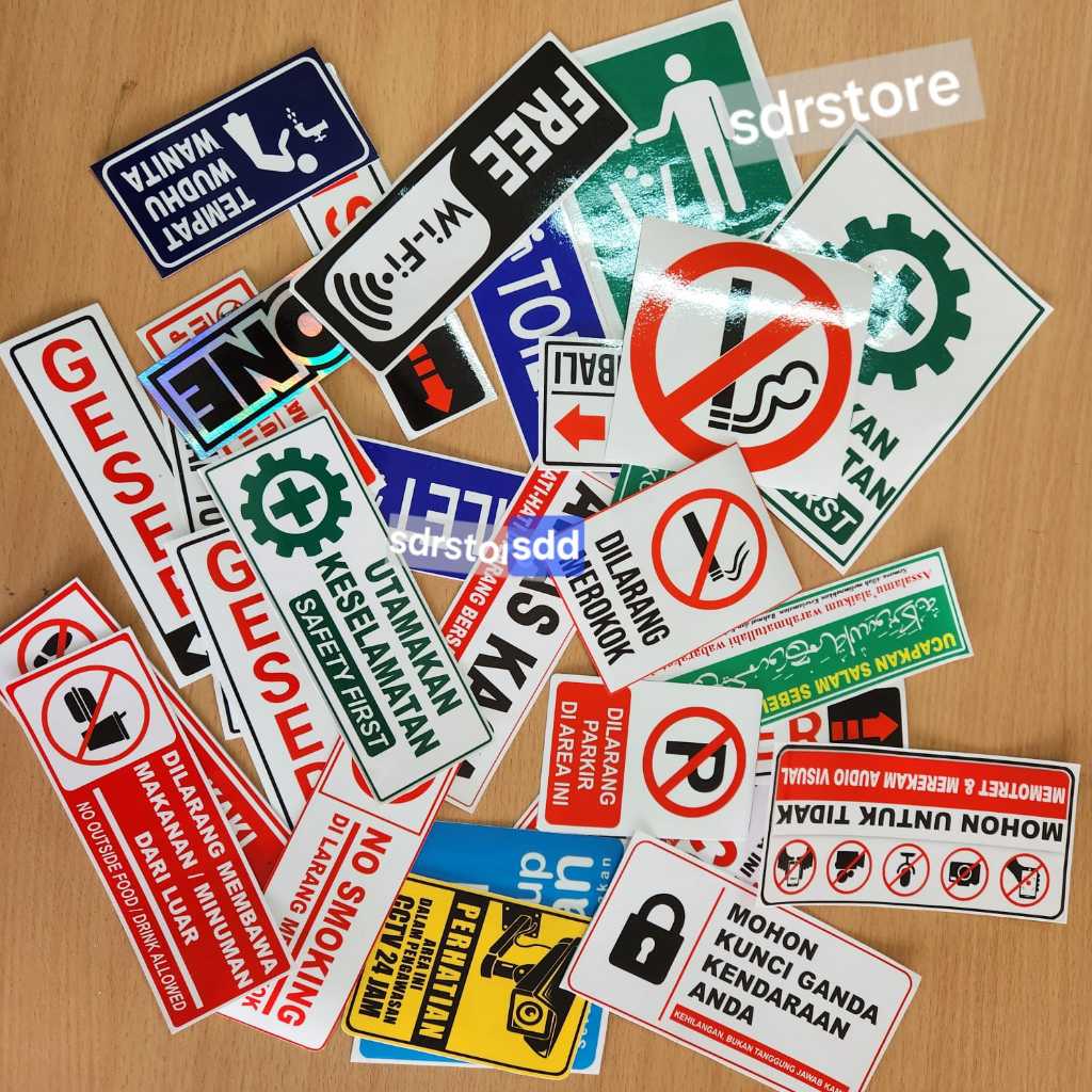 Jual STIKER PERINGATAN // STIKER RAMBU // STIKER PRINTING | Shopee ...