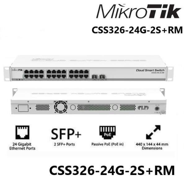 Jual Mikrotik CSS326-24G-2S+RM , Switch 24 Port gigabit + 2 SFP+ Layer ...