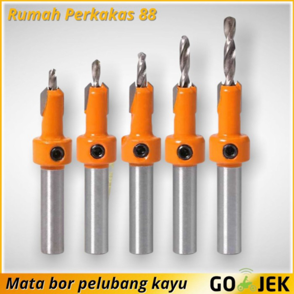 Jual Dijual Mata Bor Kayu Pelubang 8mm Drat Baut Bit Router 5 PCS Murah ...