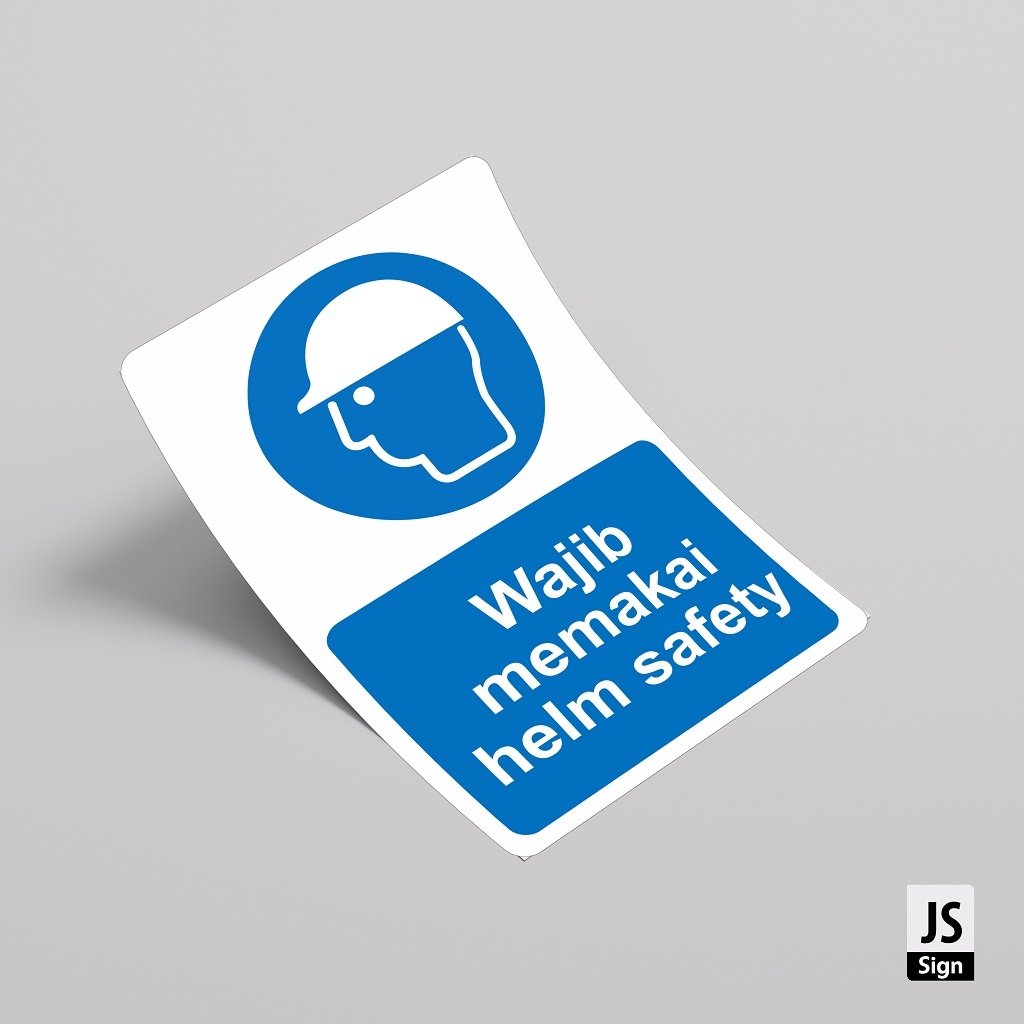 Jual STICKER K3 SAFETYSIGN WAJIB MEMAKAI HELM | Shopee Indonesia
