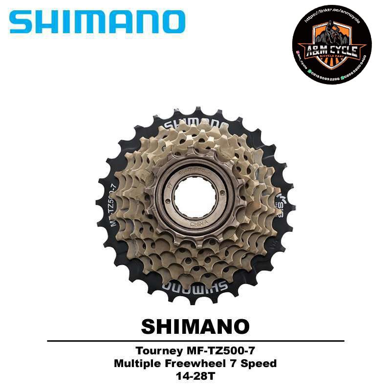 Jual Gir freewheel shimano MF-TZ500-7 speed 14-28t dan TZ06-6 speed 14-28t gear drat atau ulir 7 ...