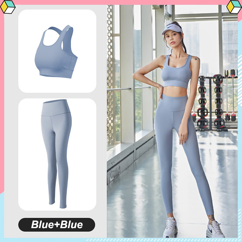 Jual 【Ready】baju olahraga wanita set Bra Olahraga Wanita + Celana Legging Set baju gym wanita ...