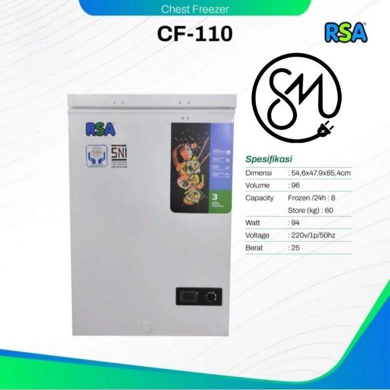 Jual Chest Freezer RSA CF-110 99 Liter CF110 Freezer Box | Shopee Indonesia