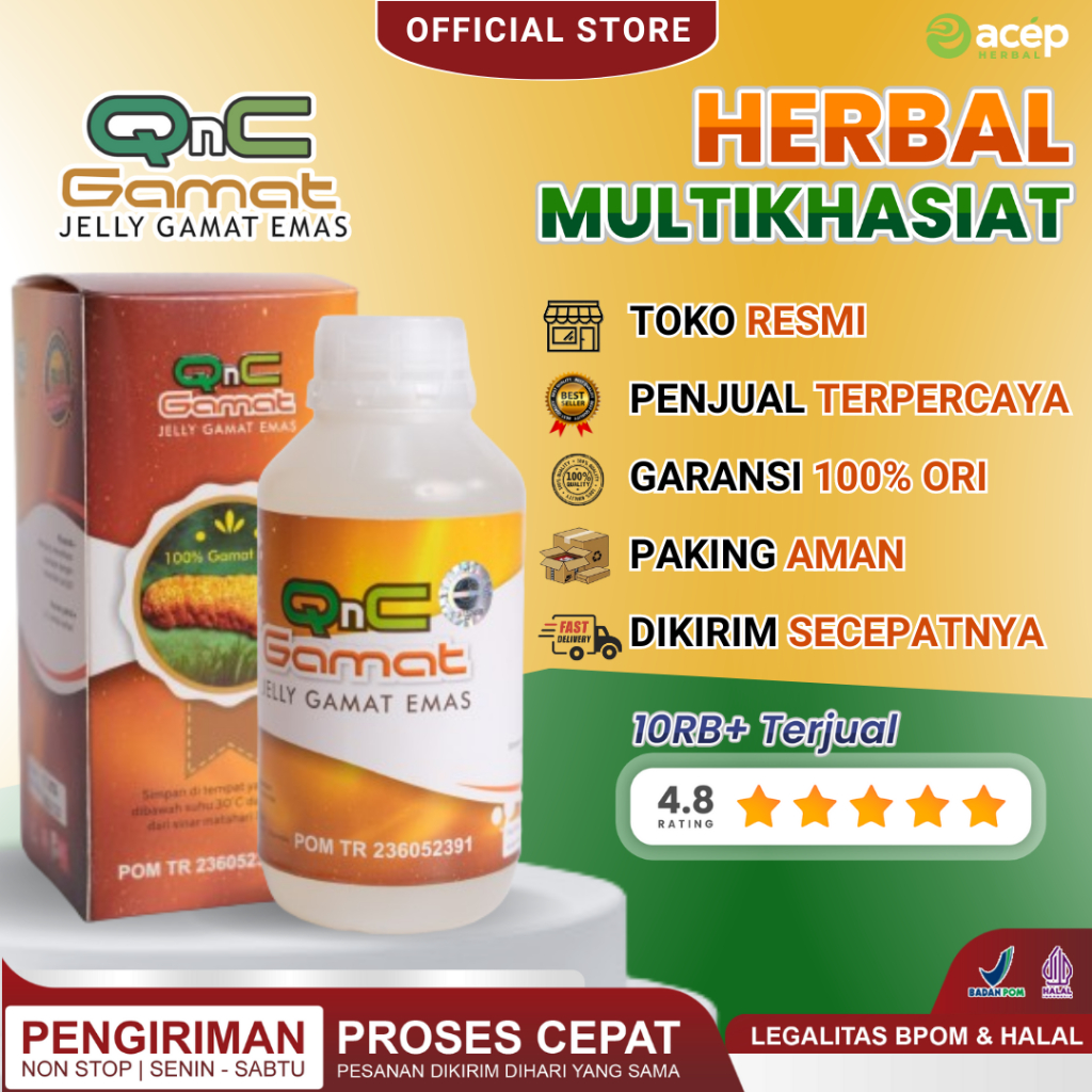 Jual QnC Jelly Gamat Emas Asli 100% Original Ekstrak Teripang Emas Isi ...