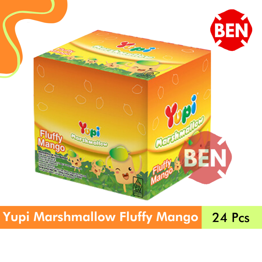 Jual Yupi MARSHMALLOW FLUFFY MANGO 1 Box 24 Pcs Permen Marsh Mallow ...