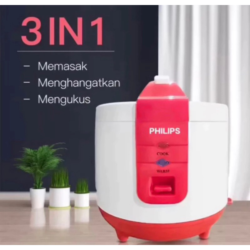Jual PHILIPS 2L Rice cooker HD3119/32 400watt,penanak nasi analog ...