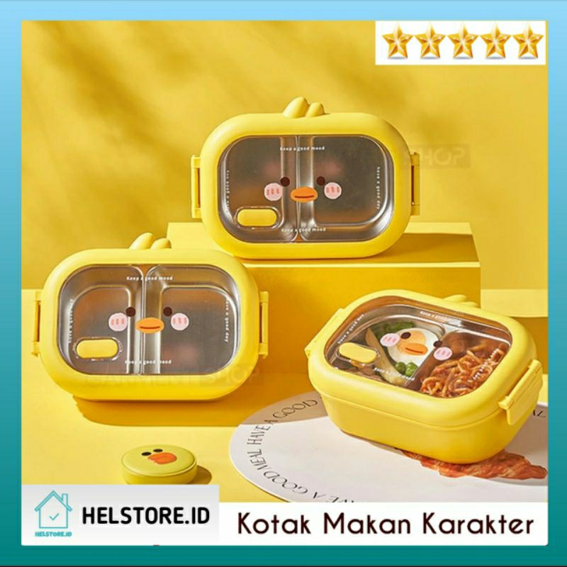Jual KOTAK MAKAN STAINLESS KEDAP UDARA MOTIF BEBEK LUCU / Tempat Bekal ...