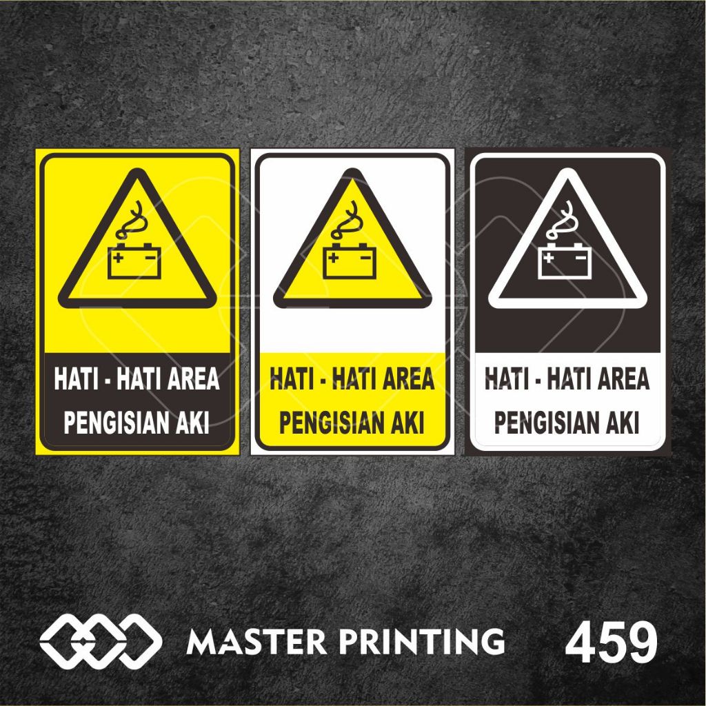 Jual 459 - Stiker Hati-Hati Area pengisian Aki, Sticker Vinyl, Premium ...