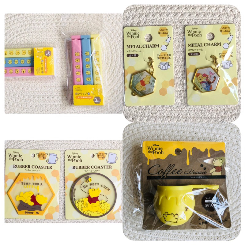 Jual winnie the pooh coffe measure metal charm clip snacks coaster ...