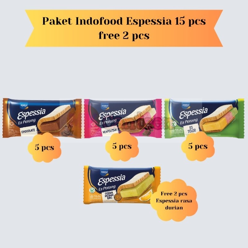 Jual Paket Indofood Ice Cream Espessia 15 pcs | Shopee Indonesia