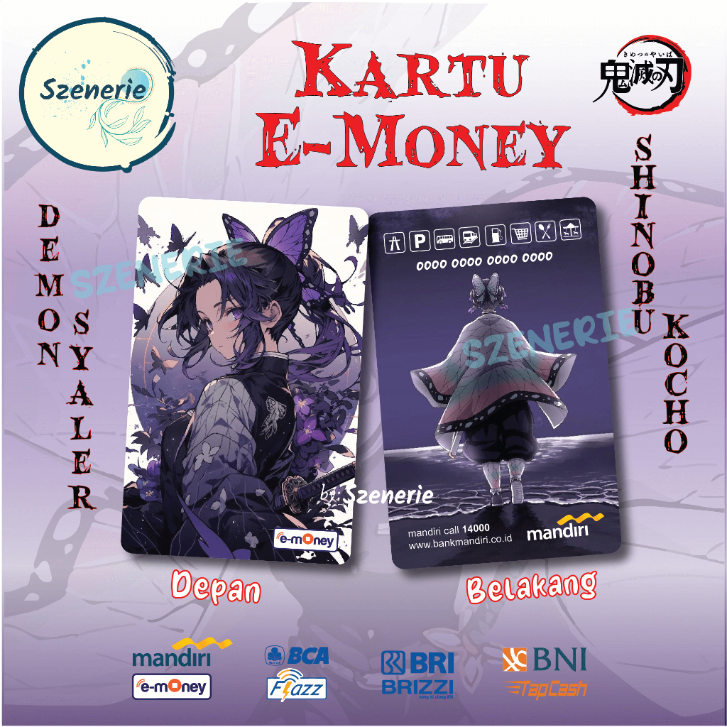 Jual Emoney Shinobu Kocho Demon Slayer Flazz gen 2 Kartu E-money ...