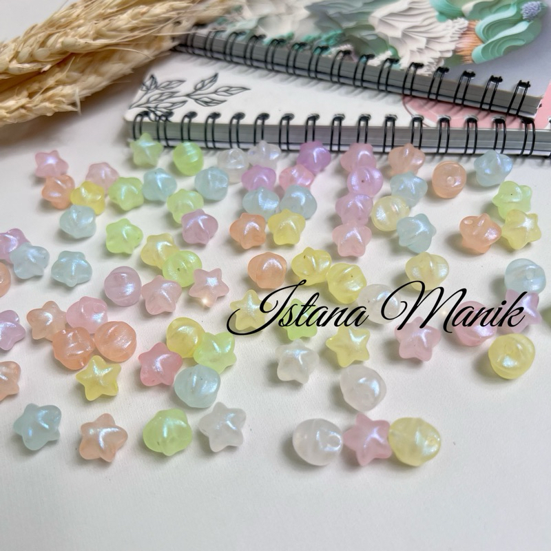 Jual Manik Mote Shimmer Glitter / Manik Jelly Glowing bintang kupu love ...