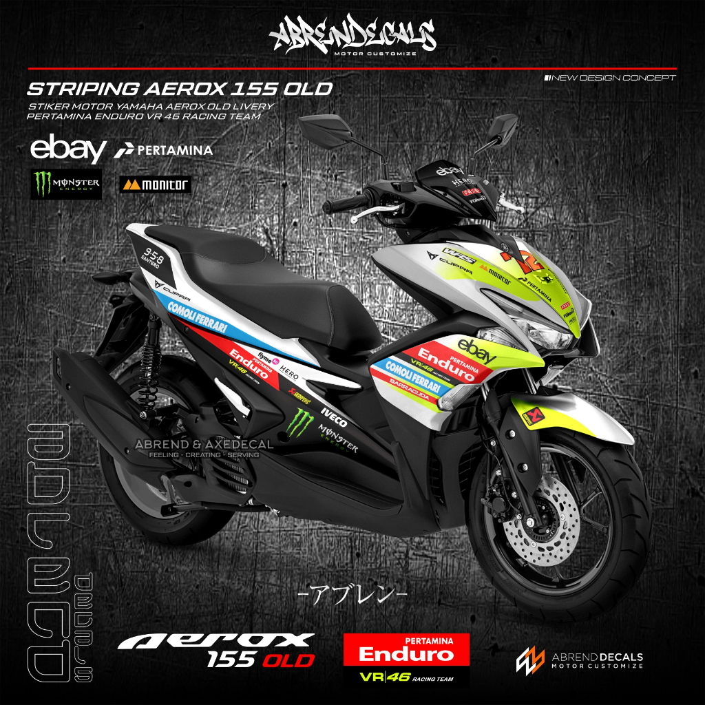 Jual Striping Aerox Old Livery Pertamina Enduro VR 46 Racing Team 2024 ...