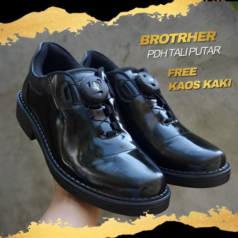 Jual Sepatu Pdh Pria Tni Polri Bahan Kulit Asli Tali Baja mengkilap ...