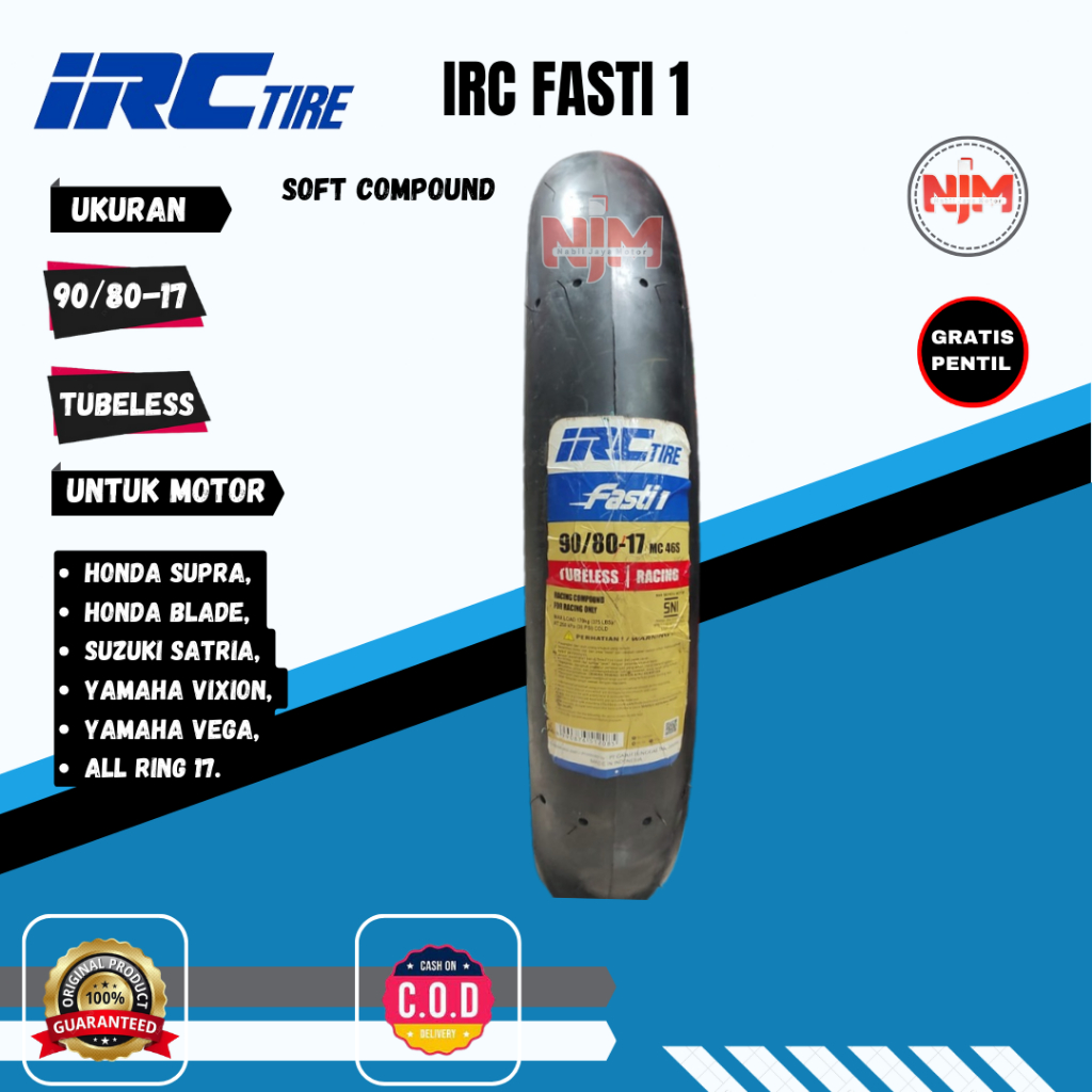 Jual Ban IRC Fasti 1 Ban Motor Balap / Soft Compound 90/80 Ring 17 ...