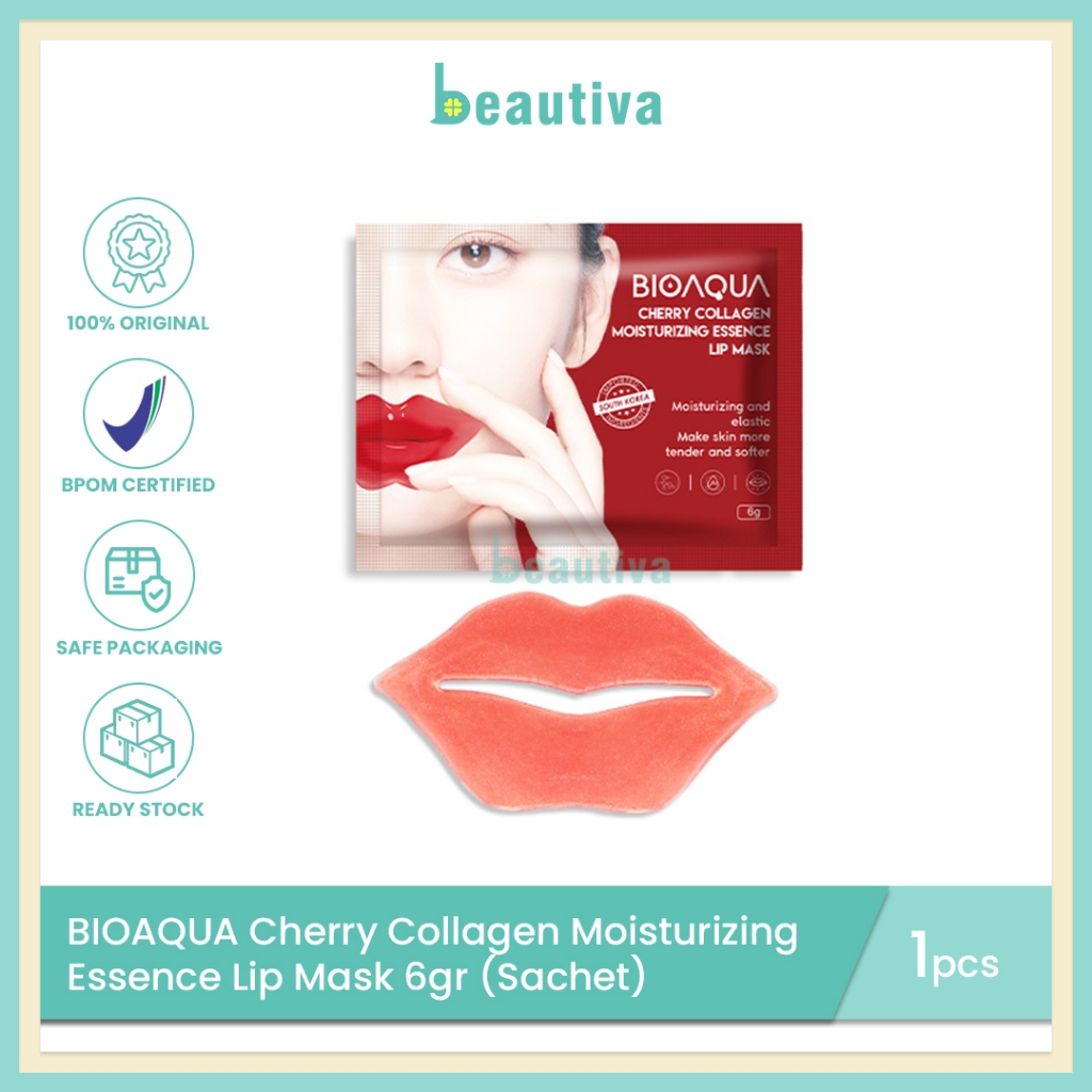 Jual BIOAQUA Masker Bibir Cherry Collagen Moisturizing Essence Lip Mask ...