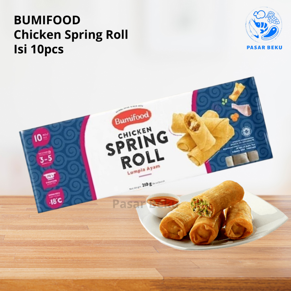 Jual Spring Roll Lumpia Ayam 210gr Isi 10pcs Frozen Food Pasar Beku ...