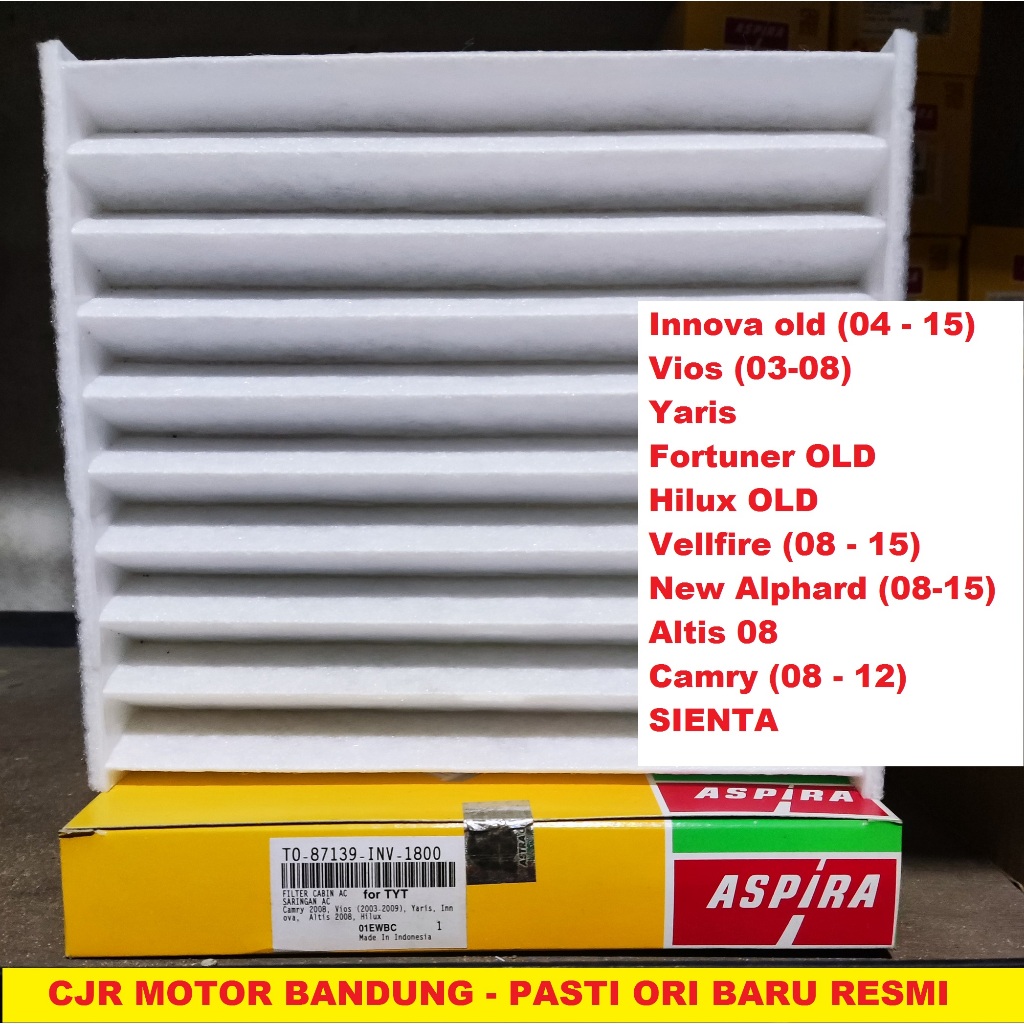 Jual Filter Cabin AC ASPIRA ORI mobil Innova Fortuner Hilux Vios Camry ...