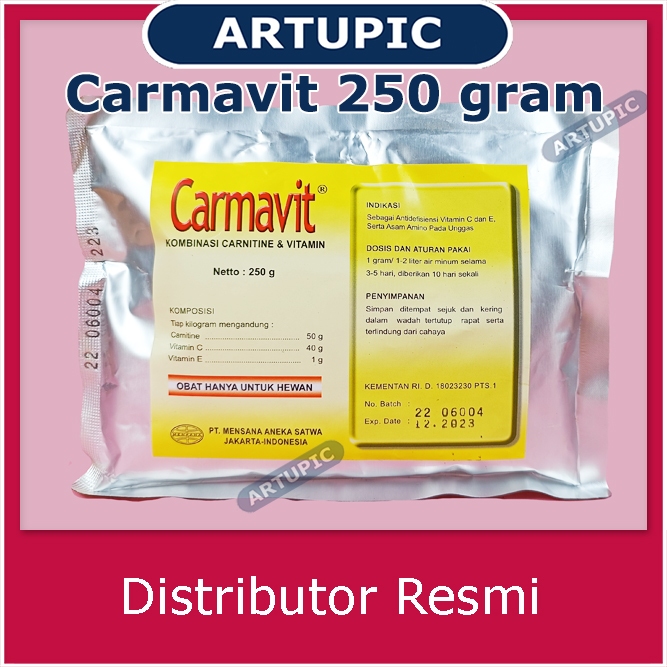 Jual Carmavit 250 gram Vitamin C E Carnitine Ayam Unggas Anti Stres ...