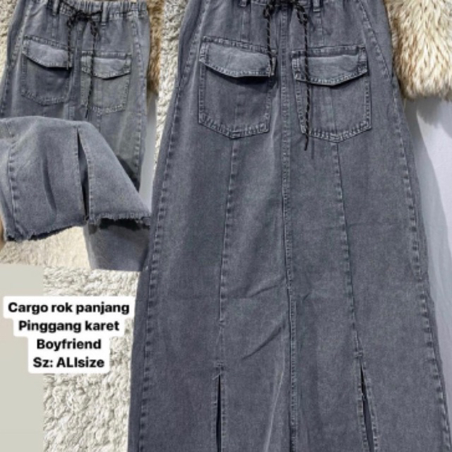 Jual Rok Cargo Tali Ripped Jeans || Pinggang Full Karet || Allsize ...