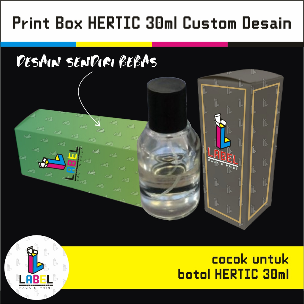 Jual Dus custom desain, box hertic 30ml ivory Box parfum hertic ...