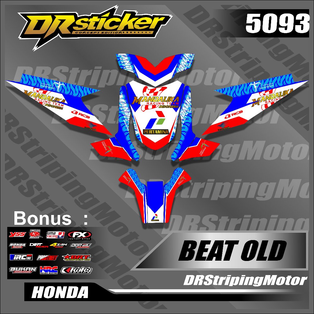 Jual Stiker Decal Honda Beat Karbu 2008/2012 Mandalika Pertamina Racing ...