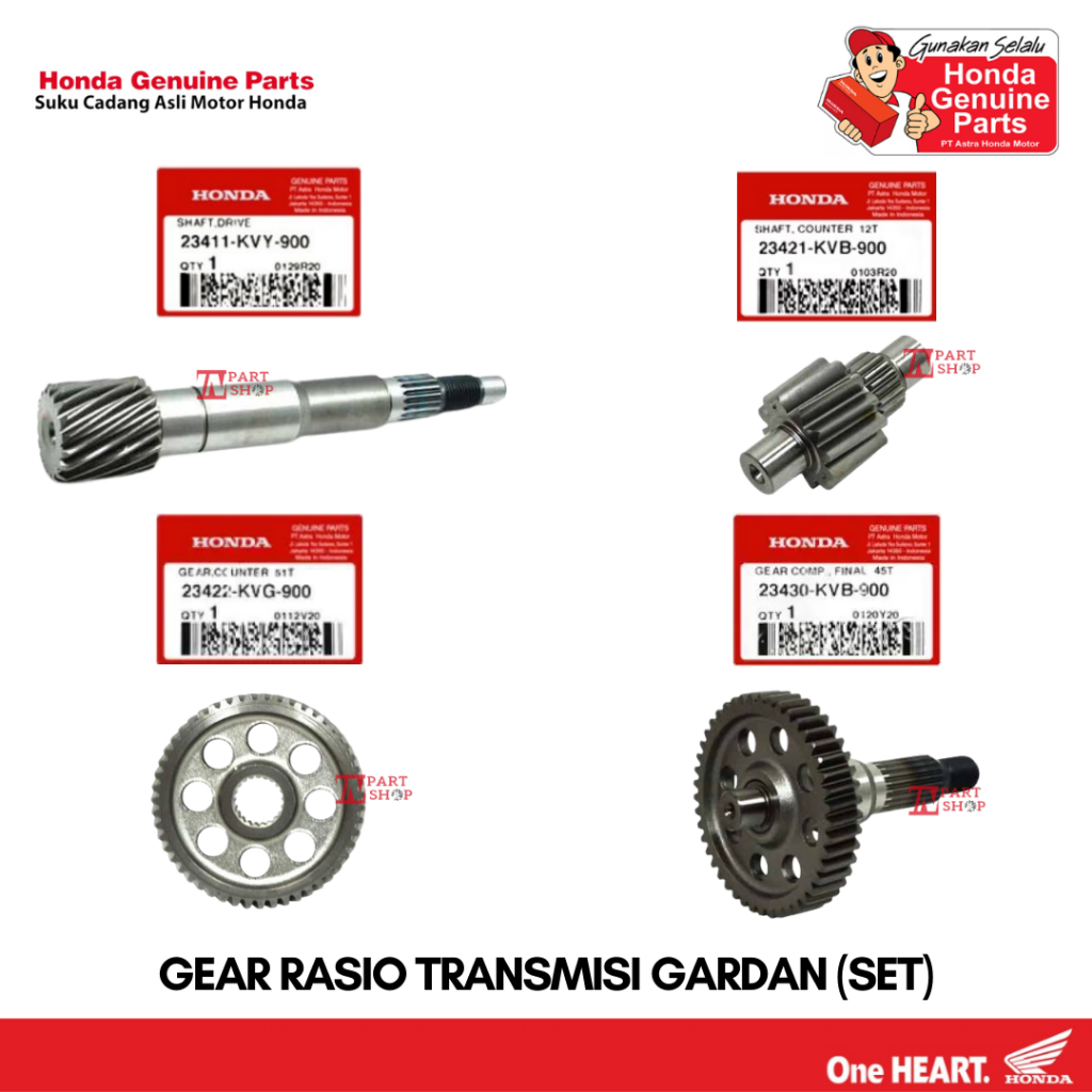 Jual Paket Gear Rasio Transmisi Gardan Set (4 item) - BeAT Karbu ...
