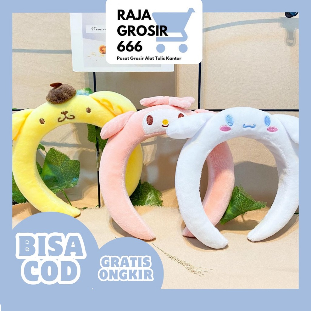 Jual BANDO PREMIUM MEWAH 3D BUSA FLUFFY SANRIO CINAMORROL KUROMI ...