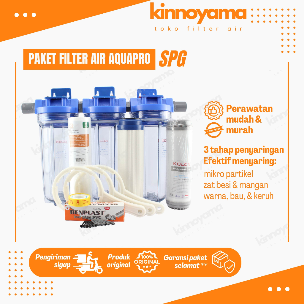 Jual Paket Filter Penjernih Air Toren Kuning 3 tahap / Saringan Filter ...