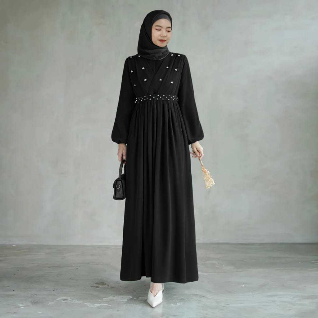 Jual Mutiara Maxy Dress Gaudy Maxi Gamis Ceruty Babydoll Theressa Dress ...