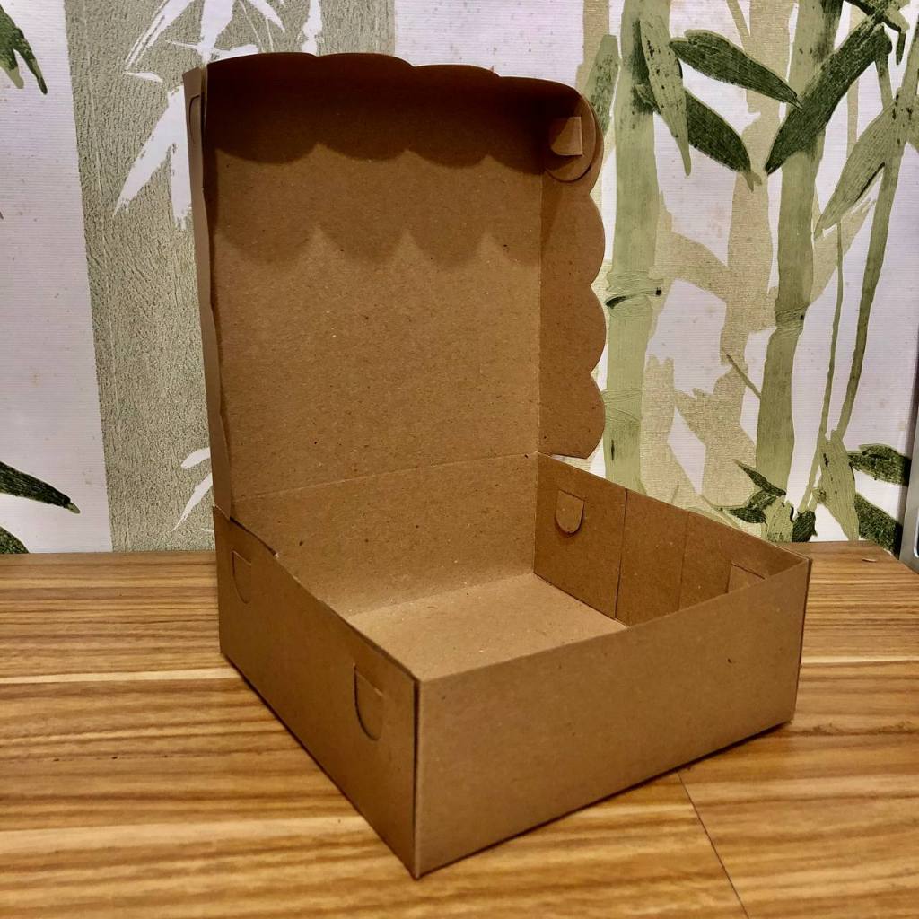 Jual Box Kraft Nasi Catering 20x20x7 cm TEBAL 325 gsm / 20x20x7 cm ...