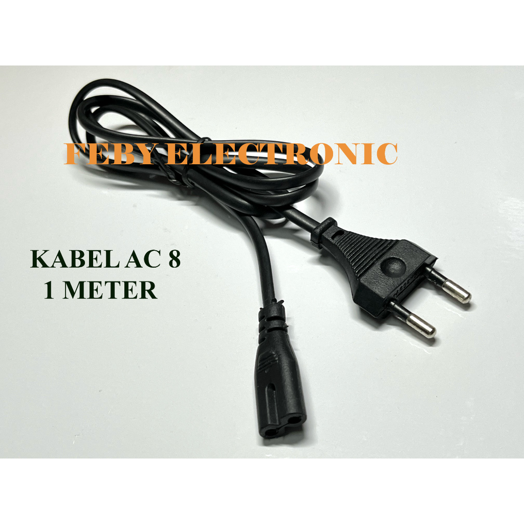 Jual Kabel AC 8 Panjang 1 Meter / Kabel Power Listrik Bulat AC 220V 1 M ...