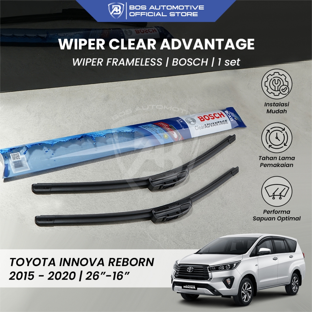 Jual Wiper Blade Bosch Clear Frameless / Karet / Kipas Kaca Depan Mobil TOYOTA INNOVA REBORN ...
