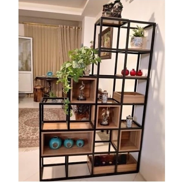 Jual Rak Besi Sekat Ruangan Besi Industrial Partisi Ruang Rak Pajangan ...