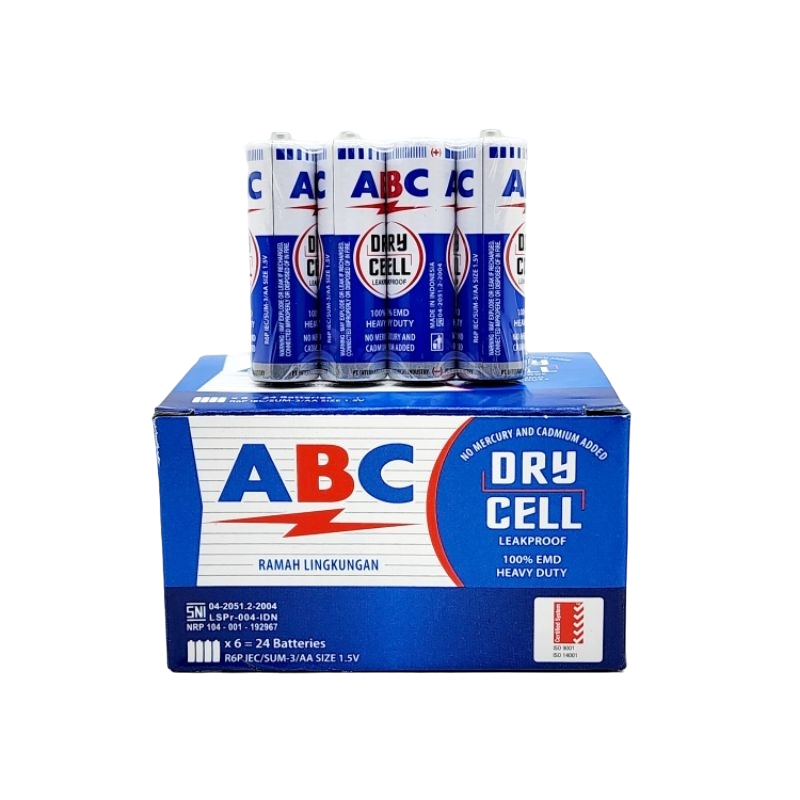 Jual Baterai ABC Dry Cell AA Size 1.5V 4pcs | Shopee Indonesia