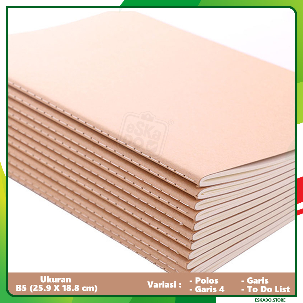 Jual Notebook Cover Coklat Boxy (B5) / Buku Catatan Coklat (38 Lembar ...