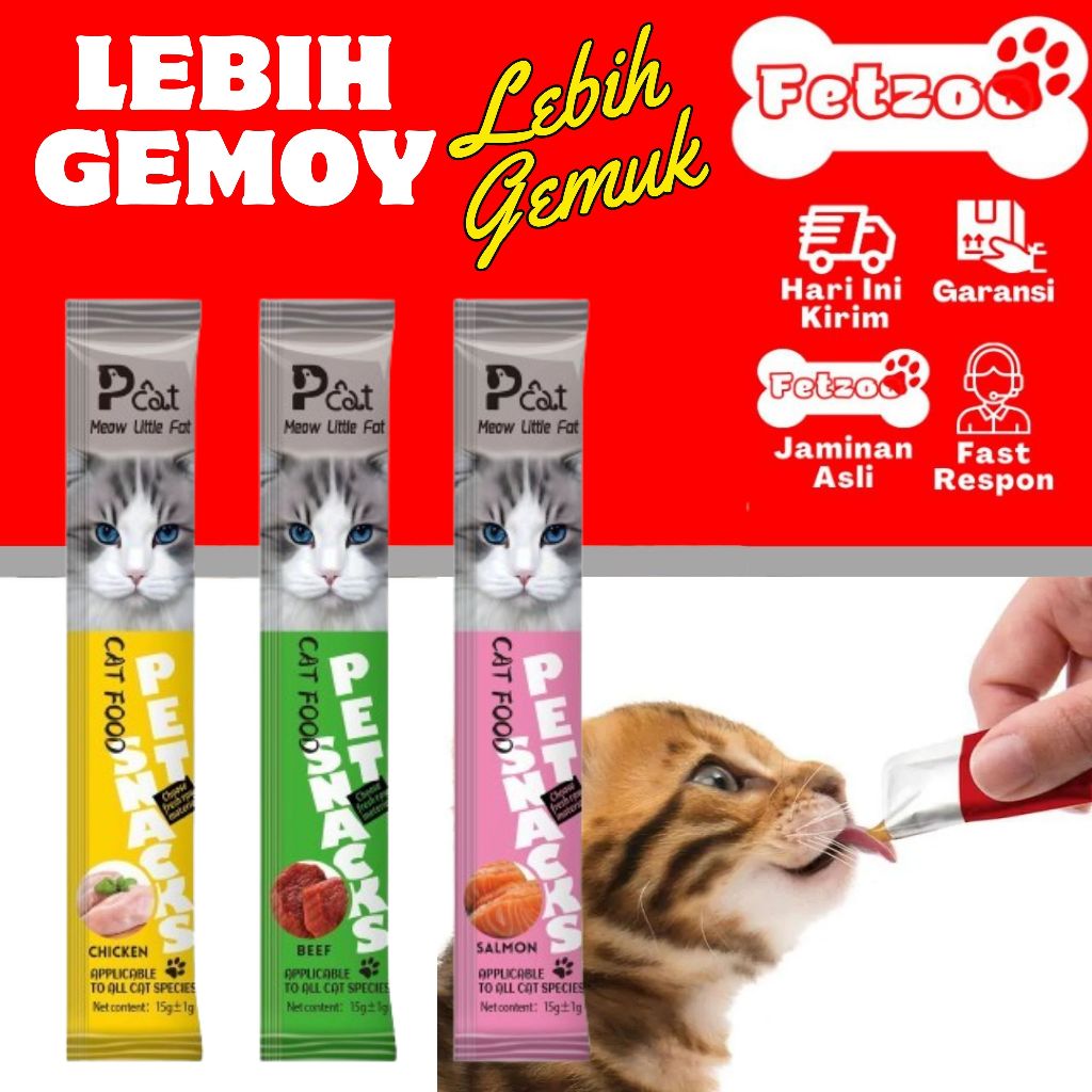 Jual CAT CREAMY liquid snack kucing Boo Goo kitten adult Cat Strip 15gr ...