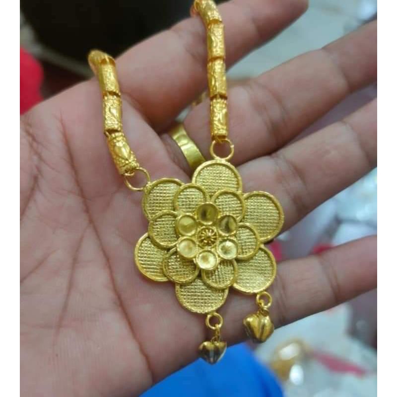 Jual Sepuhan Kalung Bambu Lapis emas 24K 10 Suku Panjang Sedada ...