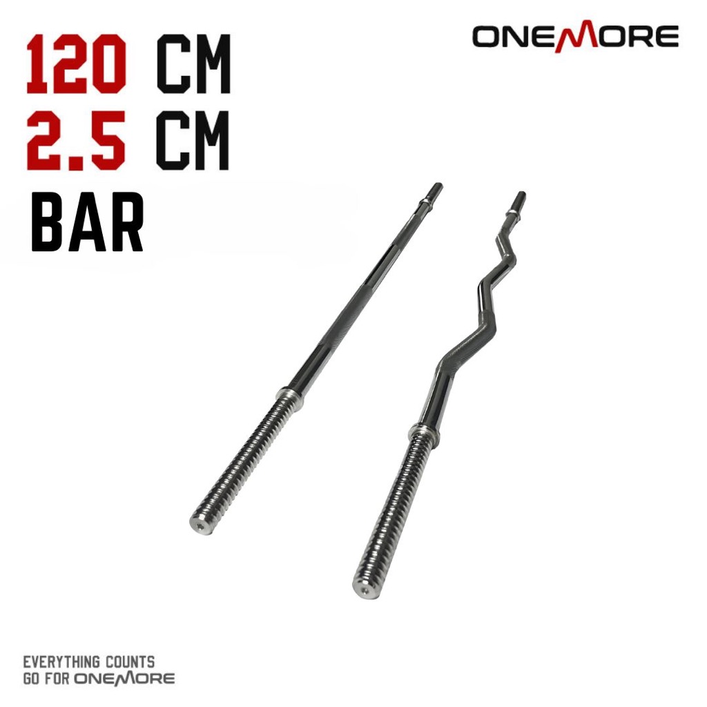Jual ONE MORE 120CM 2.5CM EZ Curl Bar Barbel Stick Stik Barbell ...